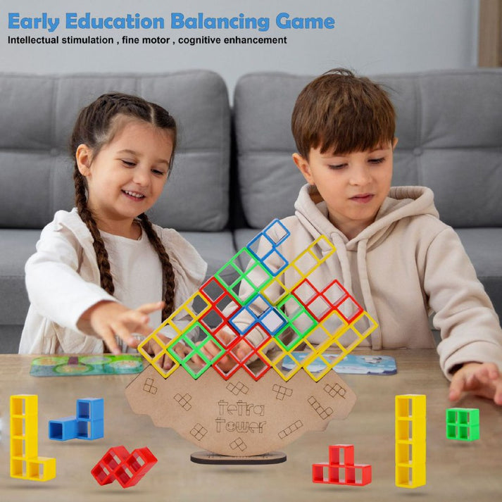 Tetra Tower Balancing Stacking Toys, 16 PCS Board Games for Kids ...